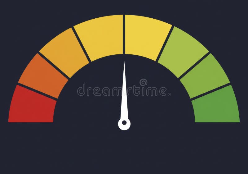 Gauge Showing Moderate Level with Color Scale Stock Illustration ...