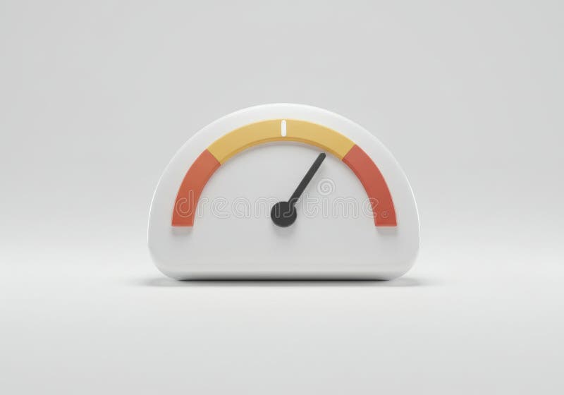 Gauge Showing Moderate Level on White Background Stock Illustration ...