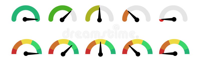 Simple Gauge Meter Bar Performance Indicator Cute Colorfull Stock ...