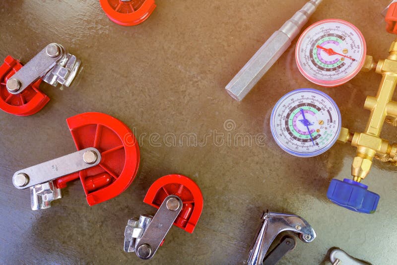 Tools For Air Conditioning Repair And Maintenance Stock Photo - Image ...