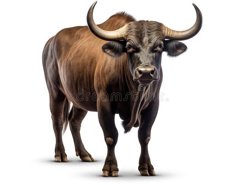 Gaur isolated stock illustration. Illustration of white - 294985837