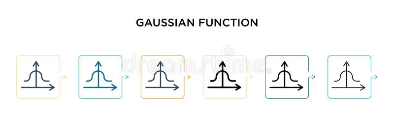 Outline Gaussian Function Vector Icon. Isolated Black Simple Line ...