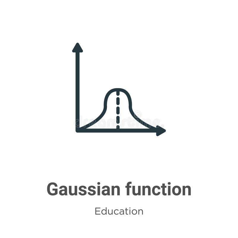 Gaussian Function Vector Icon on White Background. Flat Vector Gaussian ...