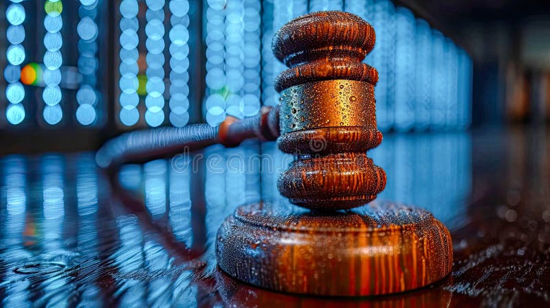 Gavel with Binary Code on the Keyboard, Concept of Cybercrime Stock ...