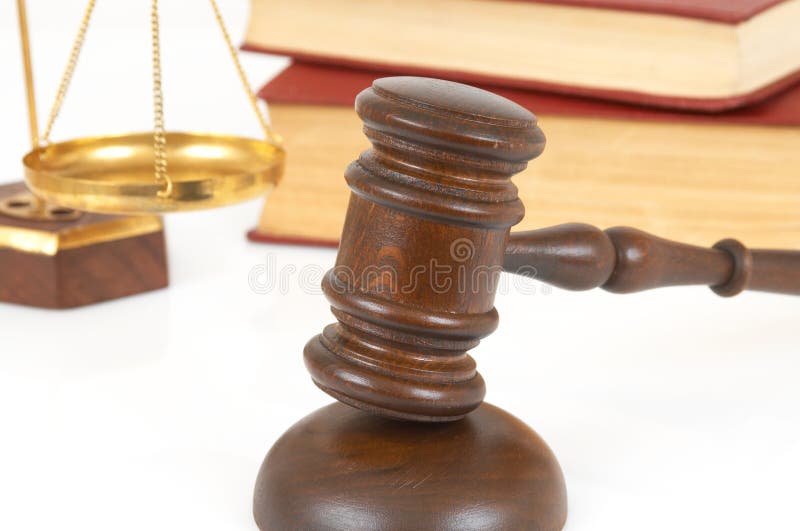 Gavel and books stock image. Image of lawyer, scale, criminal - 2622271