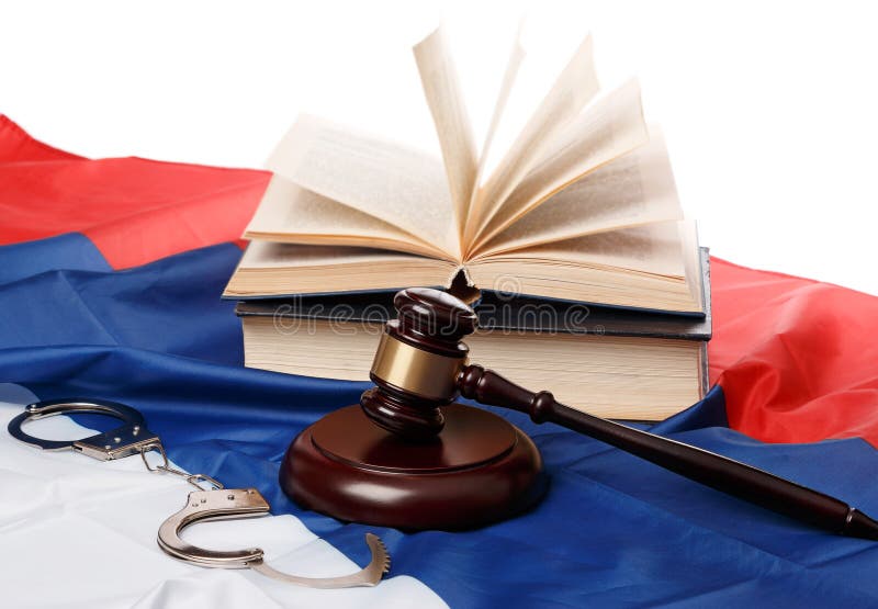 Gavel, books and handcuffs stock image. Image of judicial - 58128683