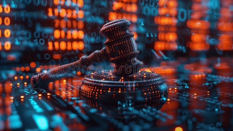 Gavel on Circuit Board Symbolizing Intersection of Law and Technology ...