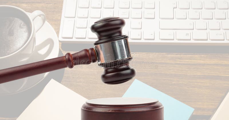 Gavel and Desk with Keyboard Stock Image - Image of ceremonial ...