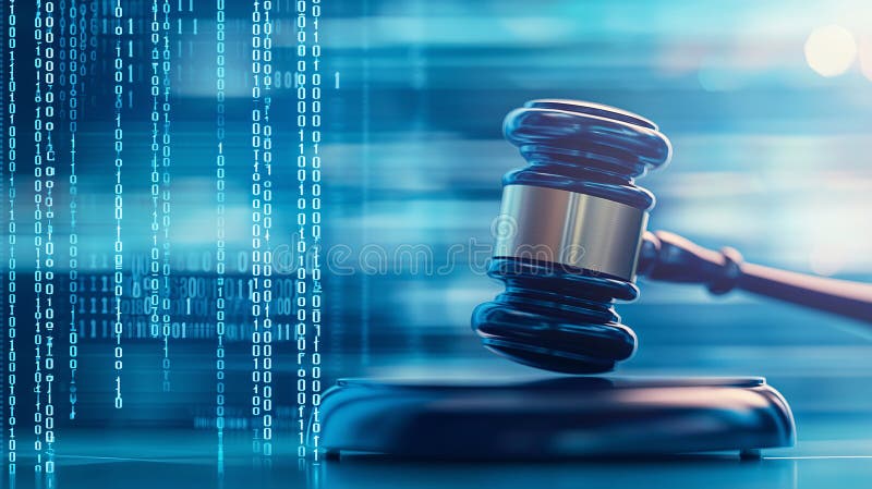 Gavel Digital Law Justice Technology Abstract Background AI Generated ...