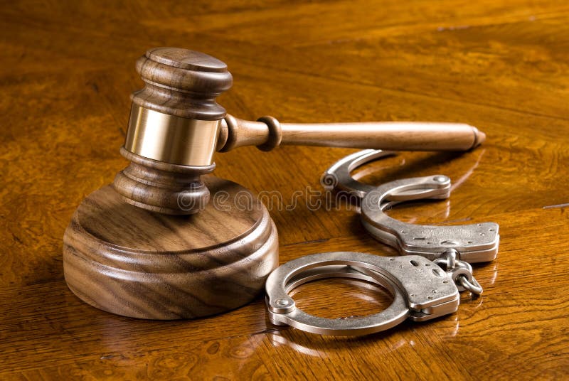 Gavel and handcuffs stock photo. Image of block, gavel - 10599988