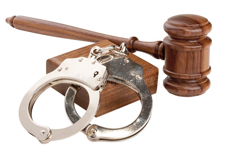 Gavel and handcuffs stock photo. Image of block, gavel - 10599988