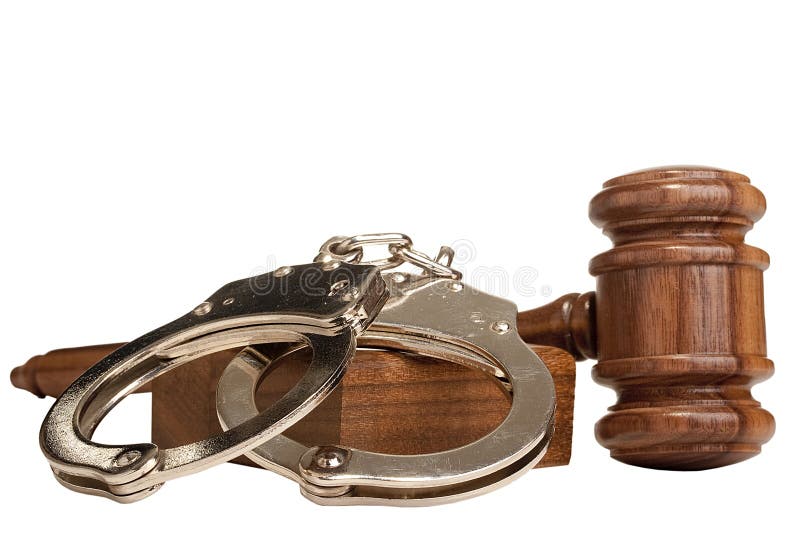 Gavel and handcuffs stock photo. Image of indicator, wooden - 10858972