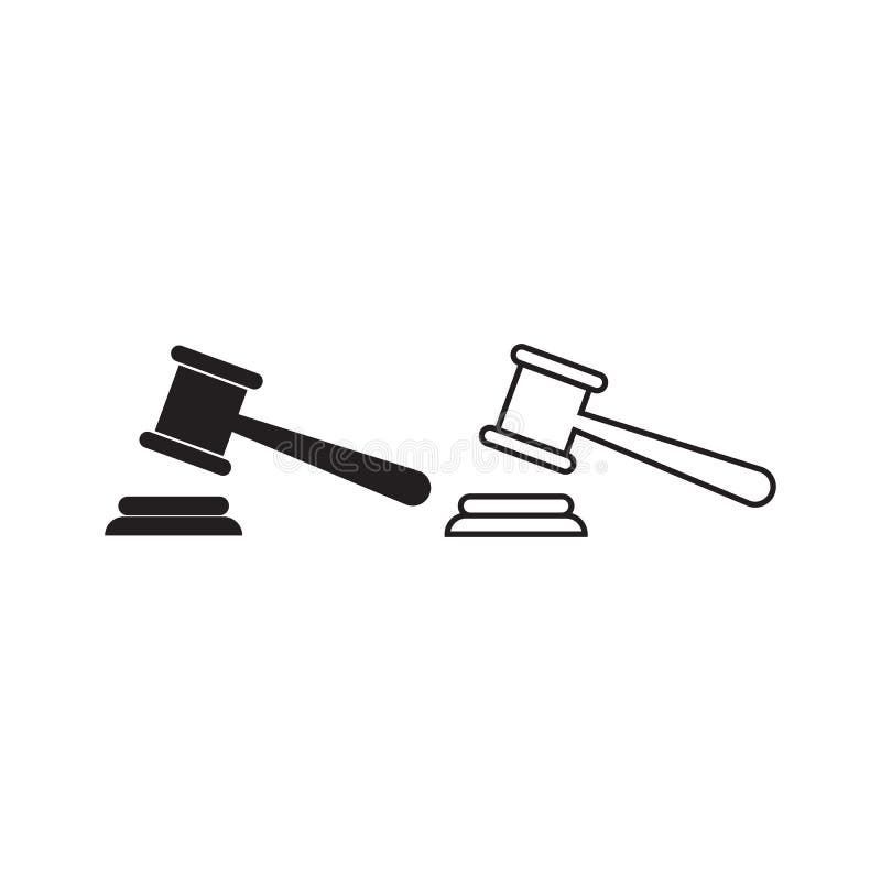 Gavel Icon Set. Judge Gavel Icon. Law Icon Stock Vector - Illustration of judge, authority ...