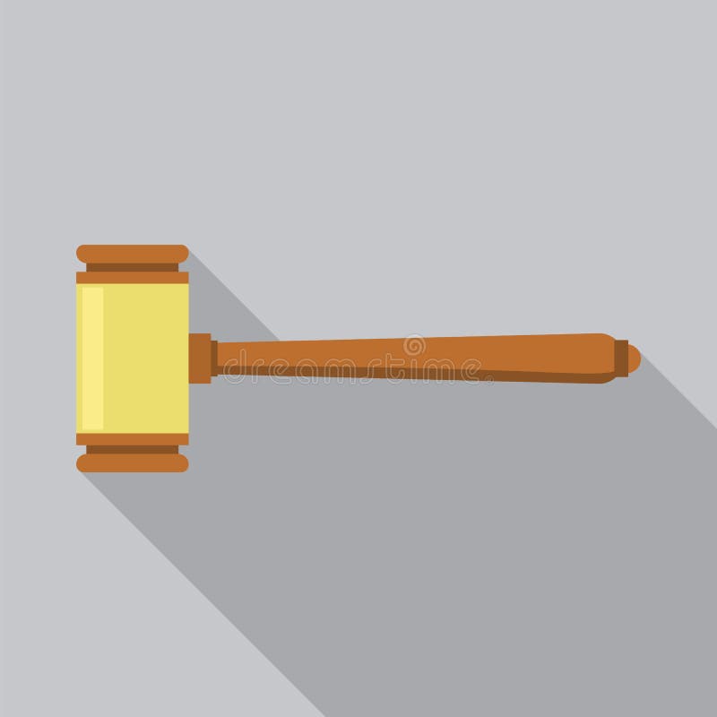 Gavel Judge Icon, Flat Style Stock Vector - Illustration of judicial ...