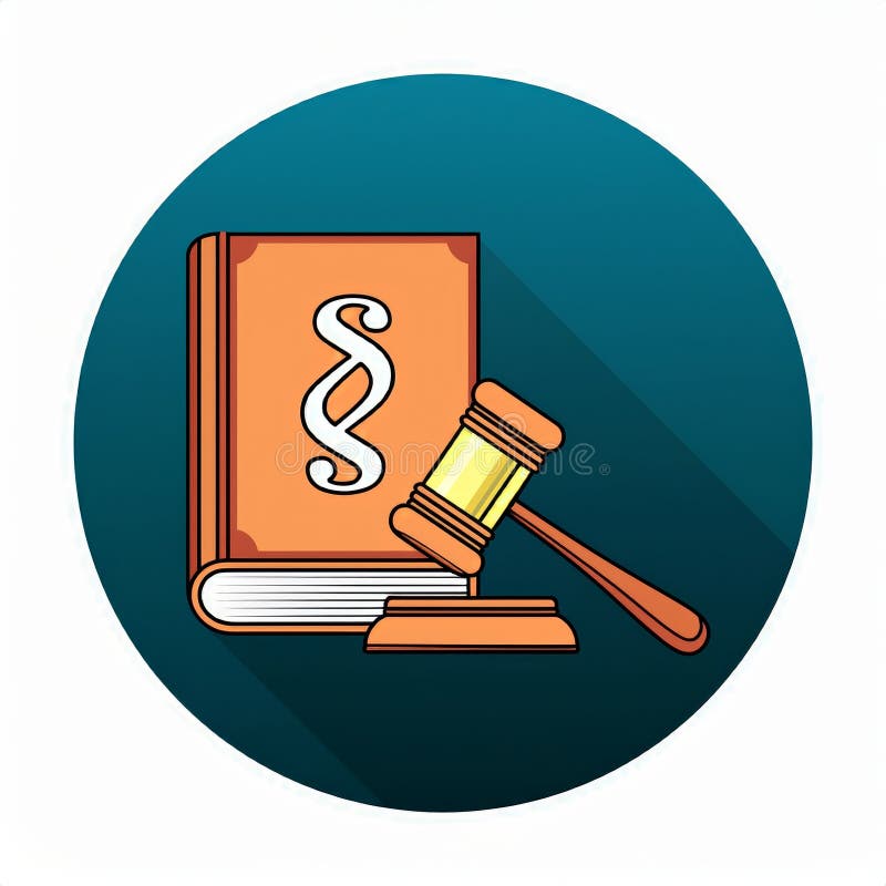 Gavel, Legal Code Book and a Section Symbol Stock Illustration ...