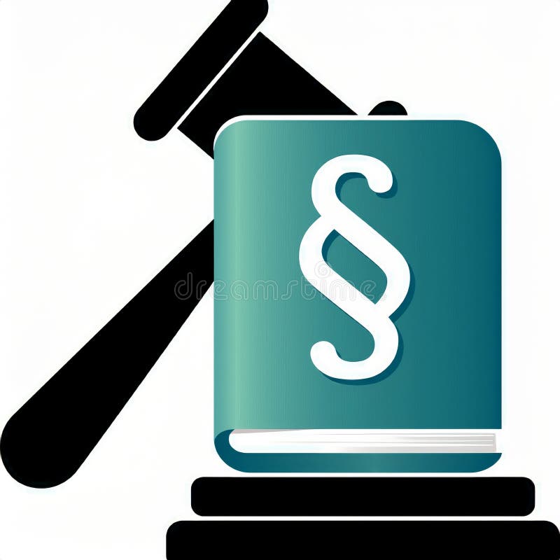 Gavel, Legal Code Book and a Section Symbol Stock Illustration ...