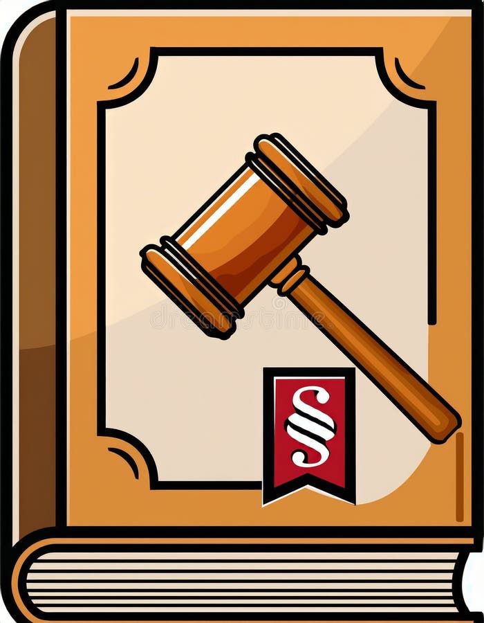 Gavel, Legal Code Book and a Section Symbol Stock Illustration ...