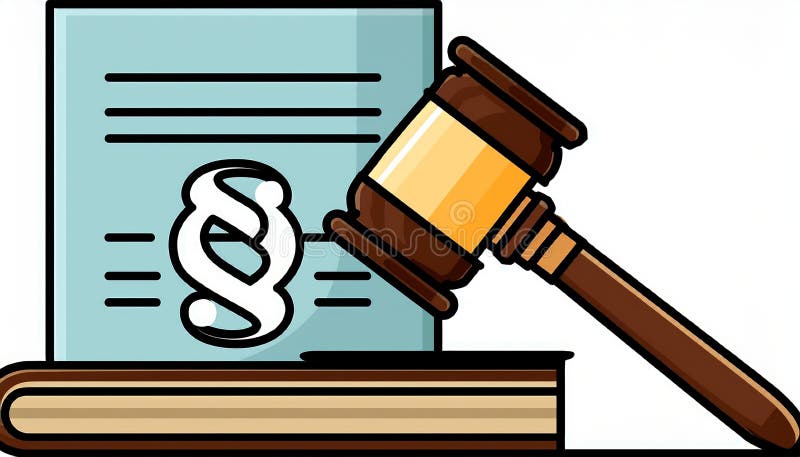 Gavel, Legal Code Book and a Section Symbol Stock Illustration ...