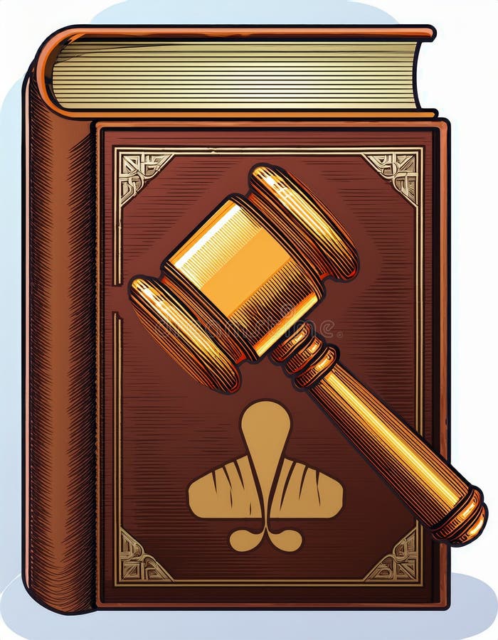 Gavel, Legal Code Book and a Section Symbol Stock Illustration ...