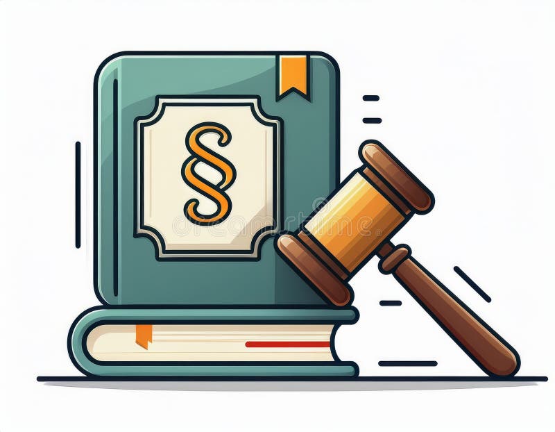 Gavel, Legal Code Book and a Section Symbol Stock Illustration ...