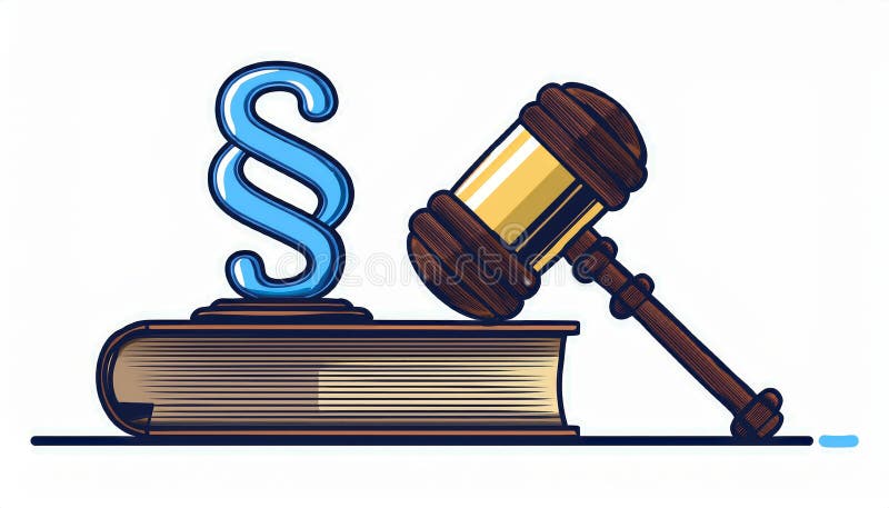 Gavel, Legal Code Book and a Section Symbol Stock Illustration ...