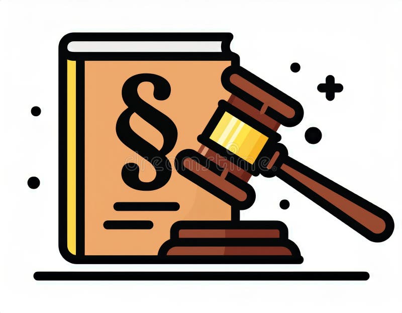 Gavel, Legal Code Book and a Section Symbol Stock Illustration ...