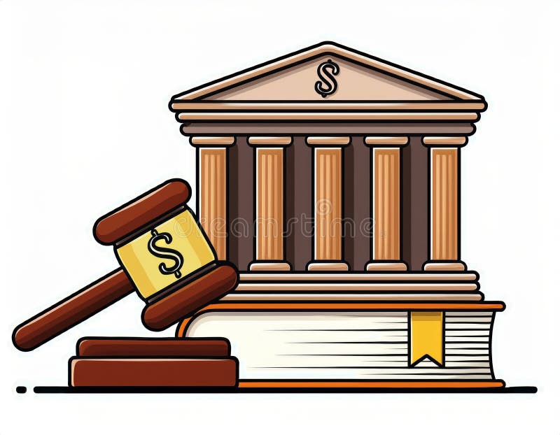 Gavel, Legal Code Book and a Section Symbol Stock Illustration ...
