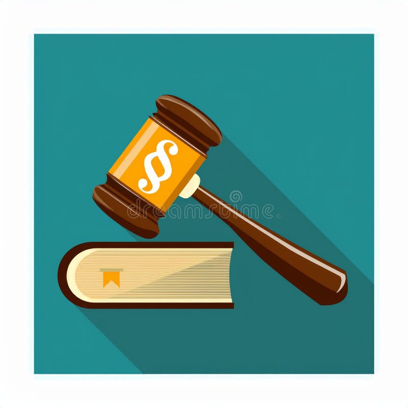 Gavel, Legal Code Book and a Section Symbol Stock Illustration ...