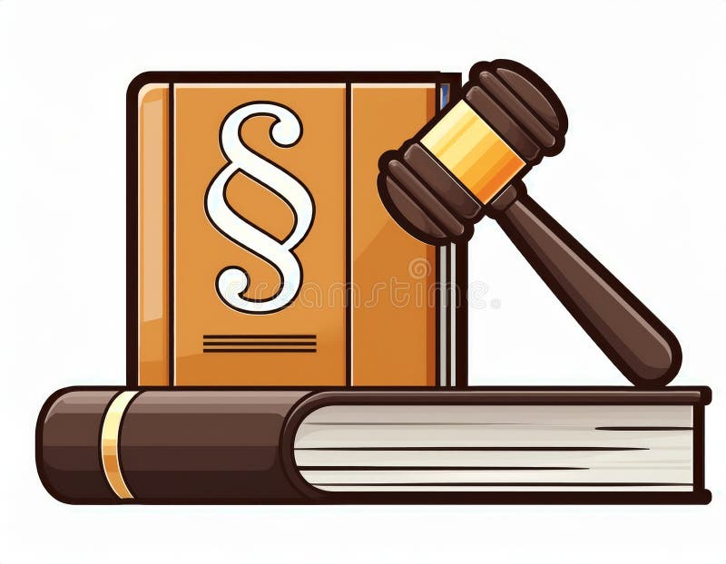 Gavel, Legal Code Book and a Section Symbol Stock Illustration ...