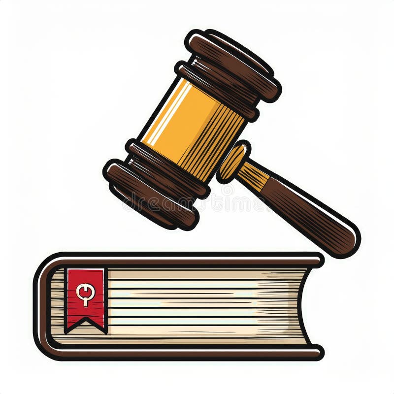 Gavel, Legal Code Book and a Section Symbol Stock Illustration ...