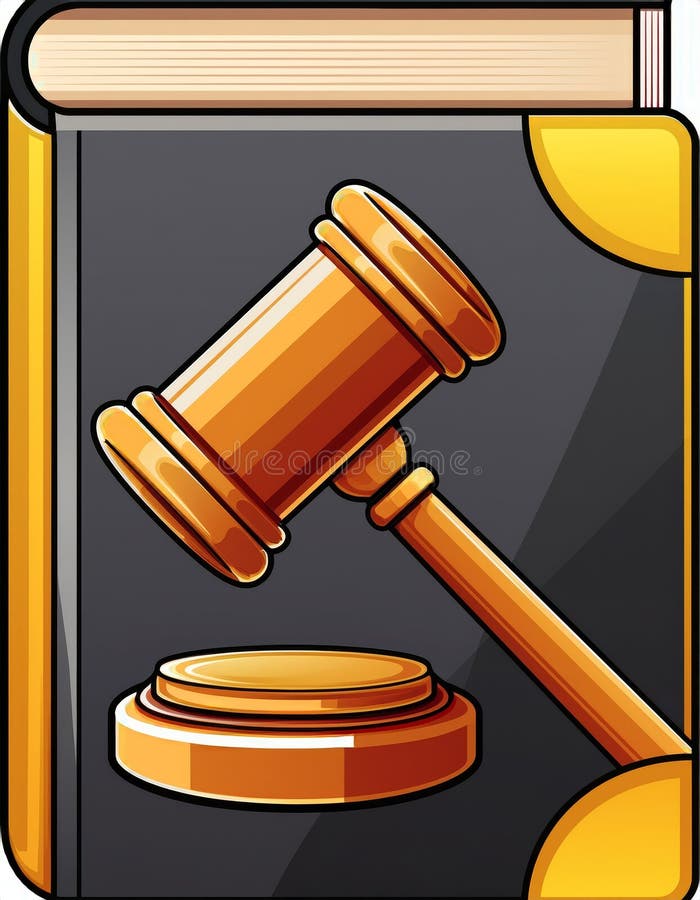 Gavel, Legal Code Book and a Section Symbol Stock Illustration ...