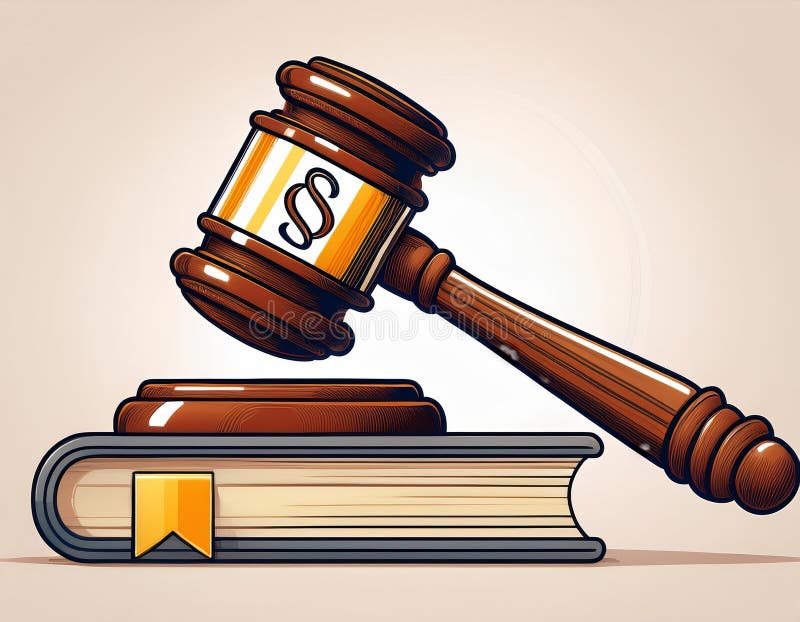 Gavel, Legal Code Book and a Section Symbol Stock Illustration ...