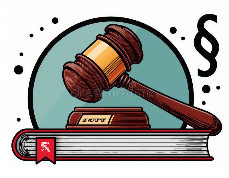 Gavel, Legal Code Book and a Section Symbol Stock Illustration ...