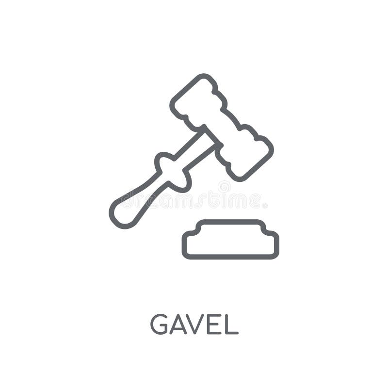 Gavel Linear Icon. Modern Outline Gavel Logo Concept on White Ba Stock ...