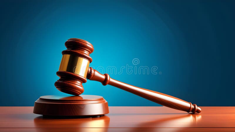 Gavel with Modern Flat Style Background Vector Illustration. Stock ...