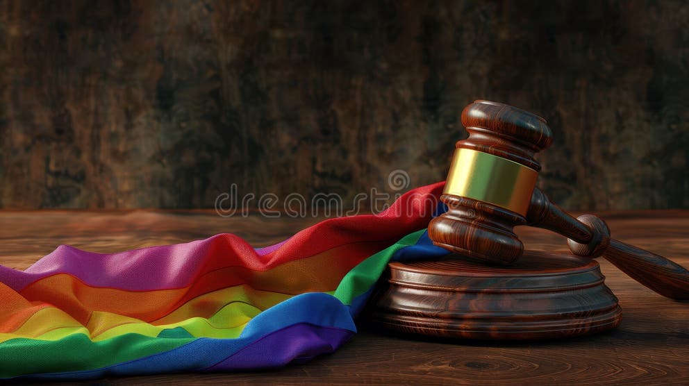 The Gavel and Rainbow Flag. AI Generated Stock Image - Image of ...