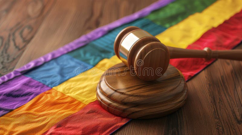 The Gavel and Rainbow Flag.AI Generated Stock Photo - Image of ...