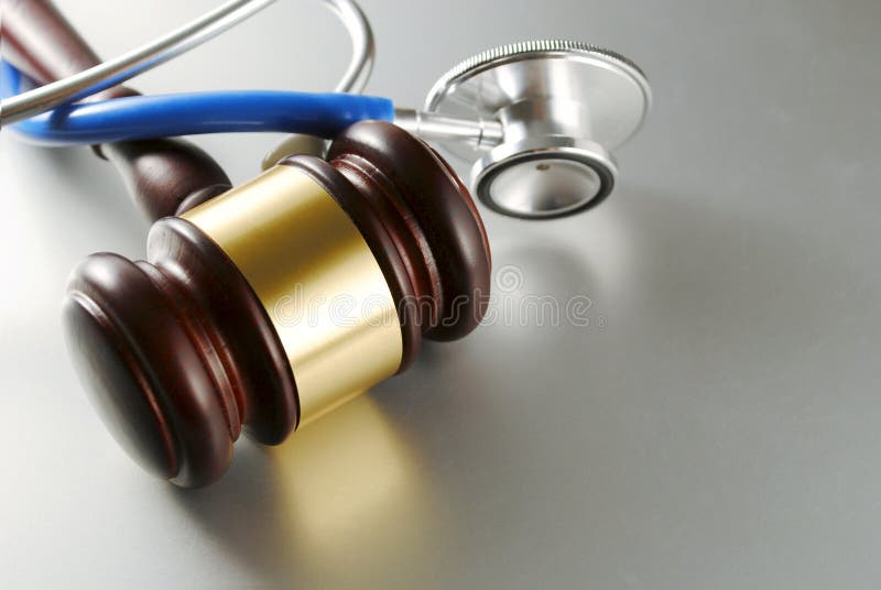 Gavel and Stethoscope on Gradated Background Stock Photo - Image of ...