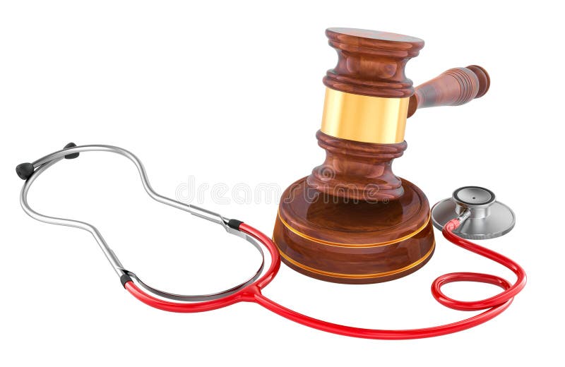 Gavel with Stethoscope, 3D Rendering Stock Illustration - Illustration ...