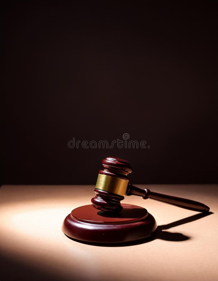 A Gavel on a Surface Illuminated by a Single Light Source. Justice and ...