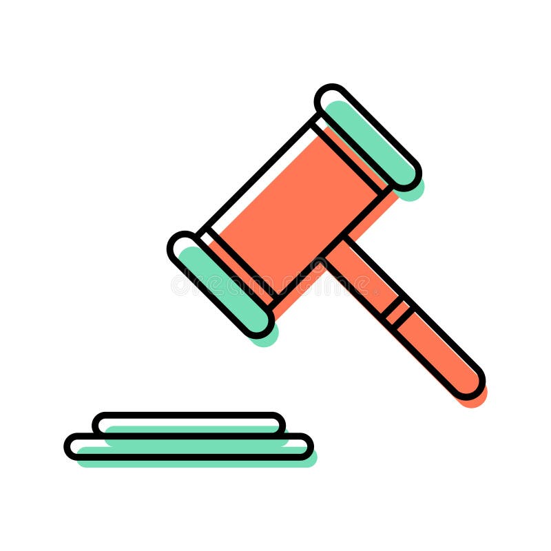 Gavel vector line icon. stock vector. Illustration of isolated - 87390398