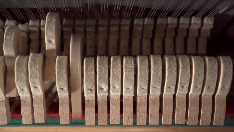 Gavels of the String Open Mechanism, Piano Inside Stock Footage - Video ...