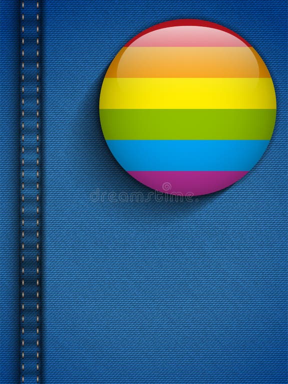 Gay Flag Button on Jeans Fabric Texture Stock Vector - Illustration of ...