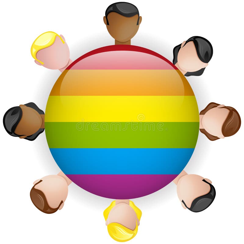 Gay Flag Group Crowd Icon LGBT Stock Vector - Illustration of business ...