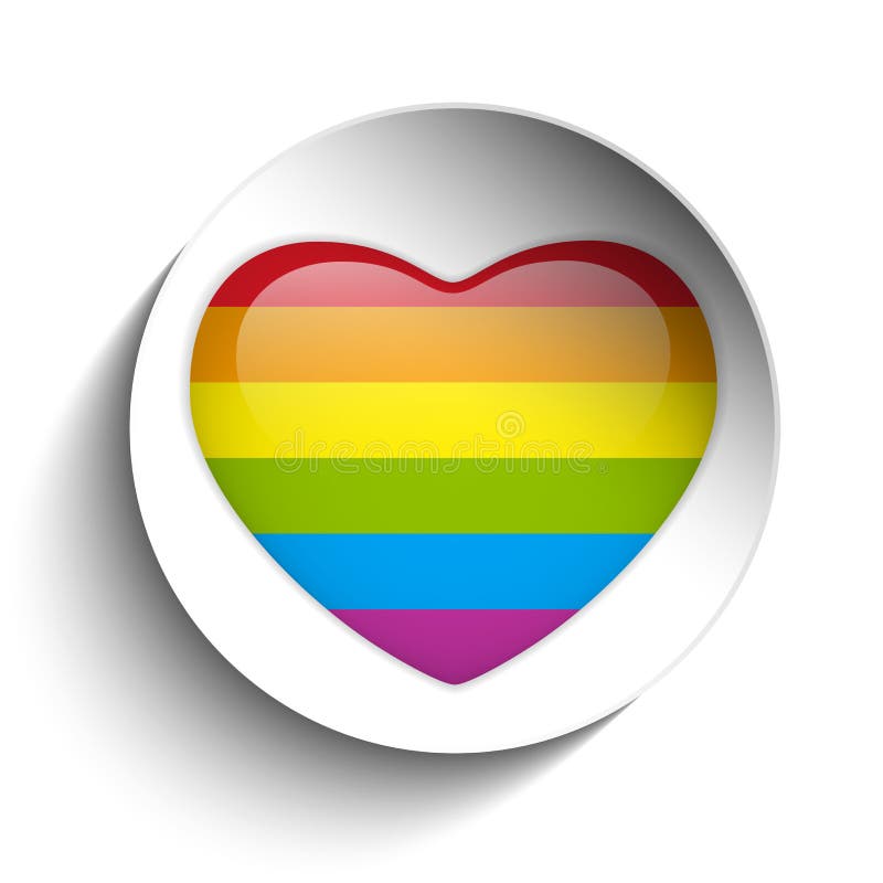 Lgbt Colors Heart Flag Emblem Stock Vector Illustration Of Proposal