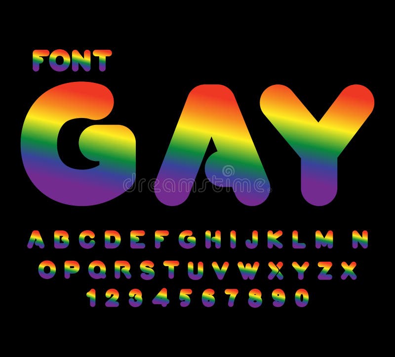 Gay Font. Rainbow Letters. LGBT ABC for Symbol of Gays and Lesbians ...
