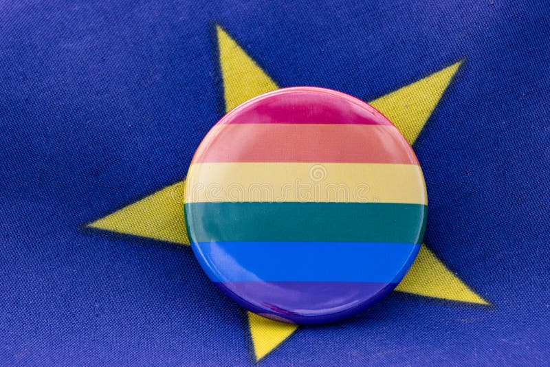 A Gay Pride Flag as button stock photo. Image of gray - 247945818