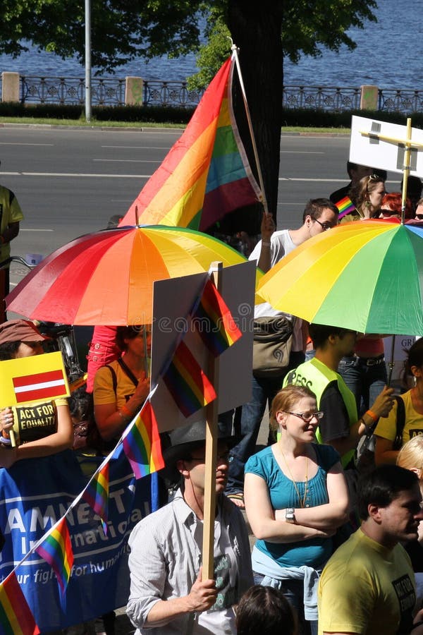Gay pride in Riga 2008 editorial stock photo. Image of marriage - 52287973