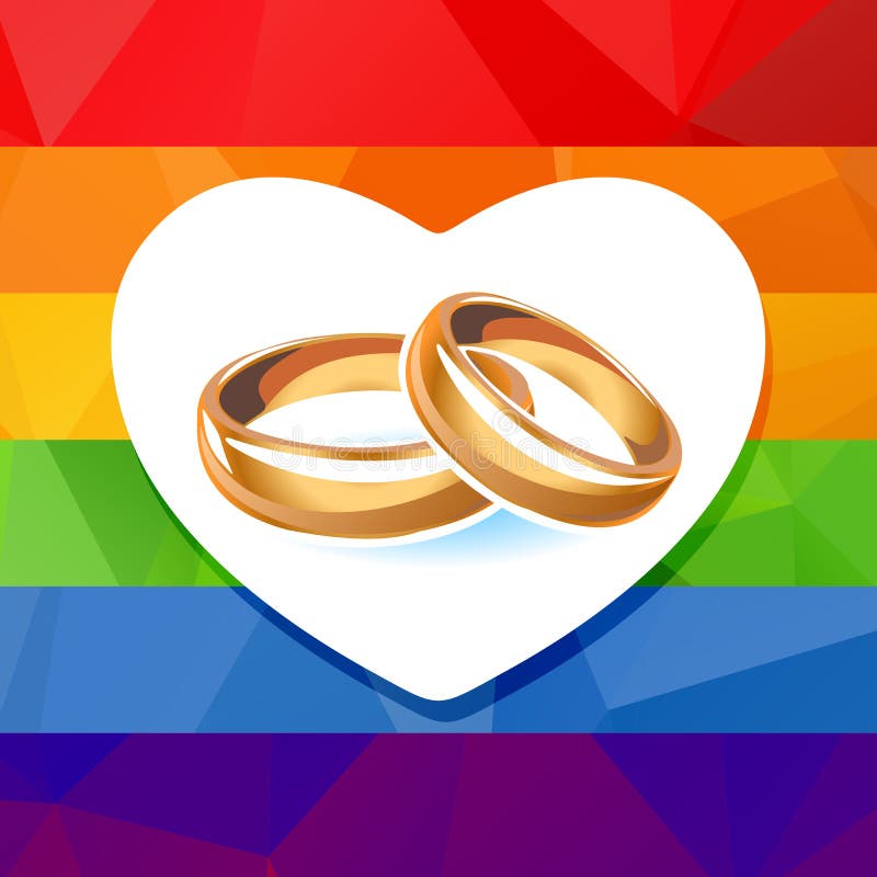 Gay Wedding Rings Stock Vector Illustration Of Homosexual 74535428