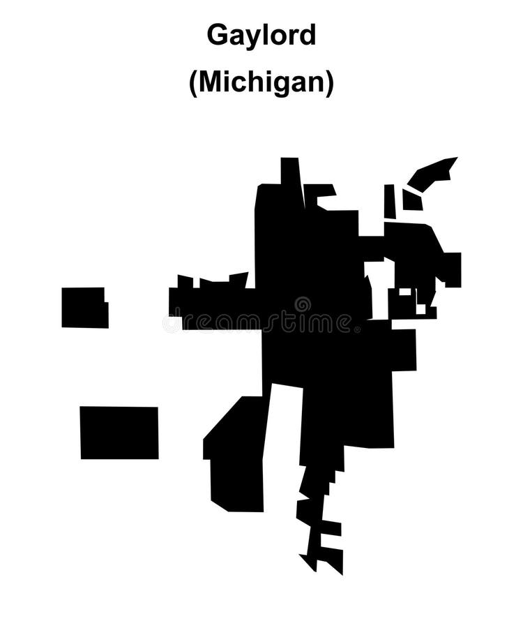 Gaylord outline map stock vector. Illustration of michigan - 387412184